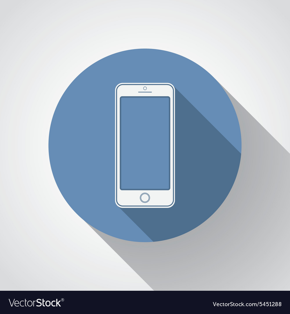 New Smartphone Flat Icon With Long Shadow Vector Image