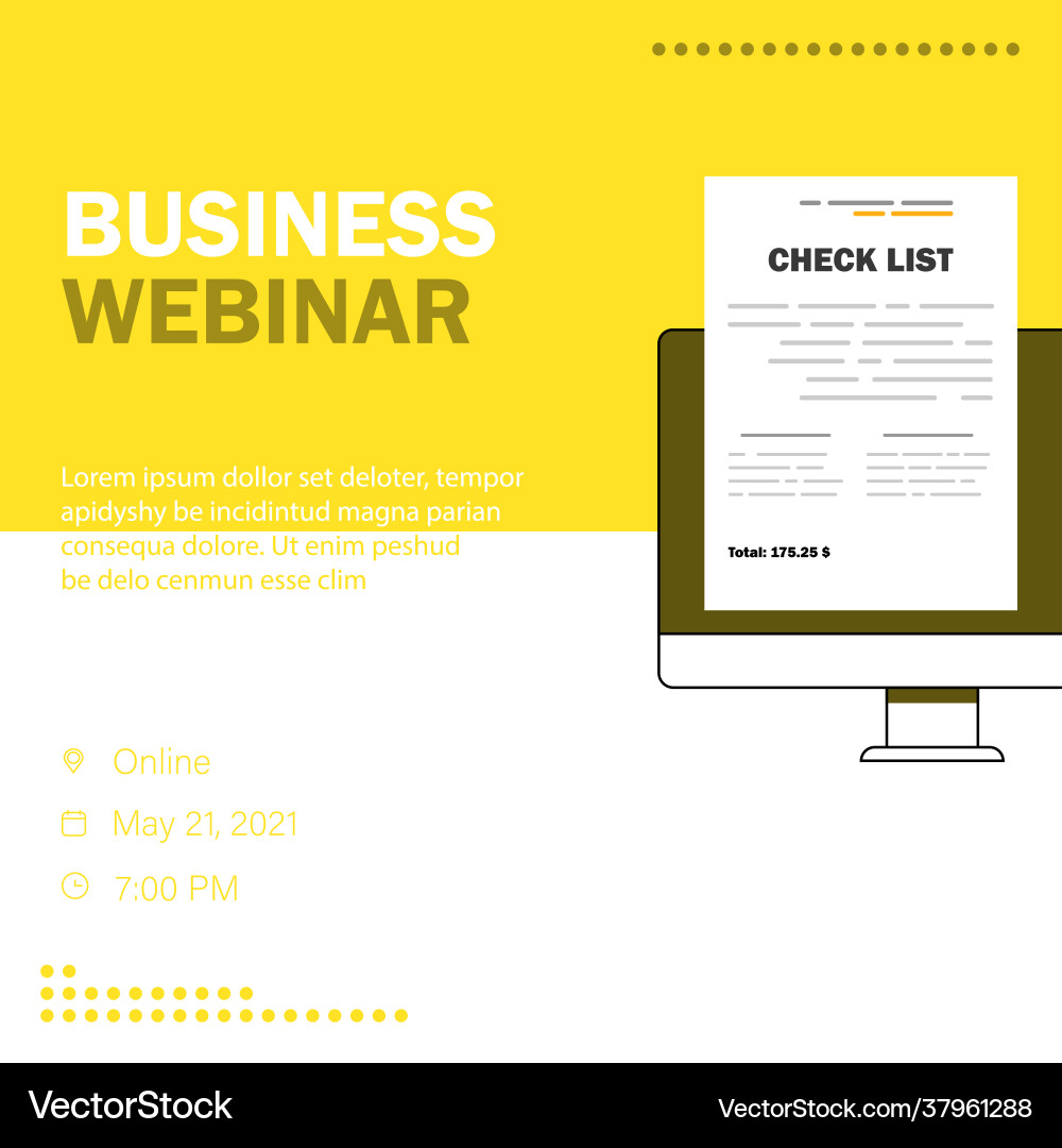 Online webinar meeting webinars and web meetings Vector Image