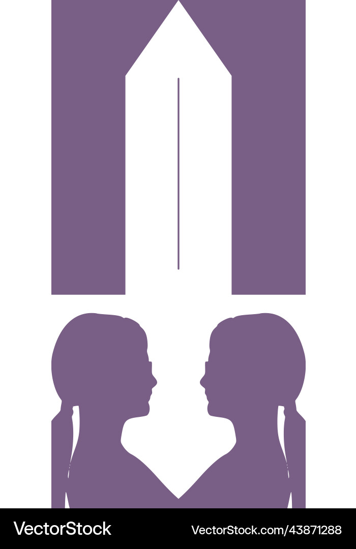 Optical illusion two beautiful women make Vector Image