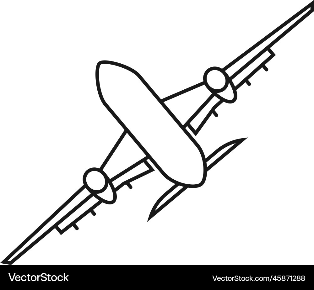 Plane air flight icon linear airplane symbol Vector Image