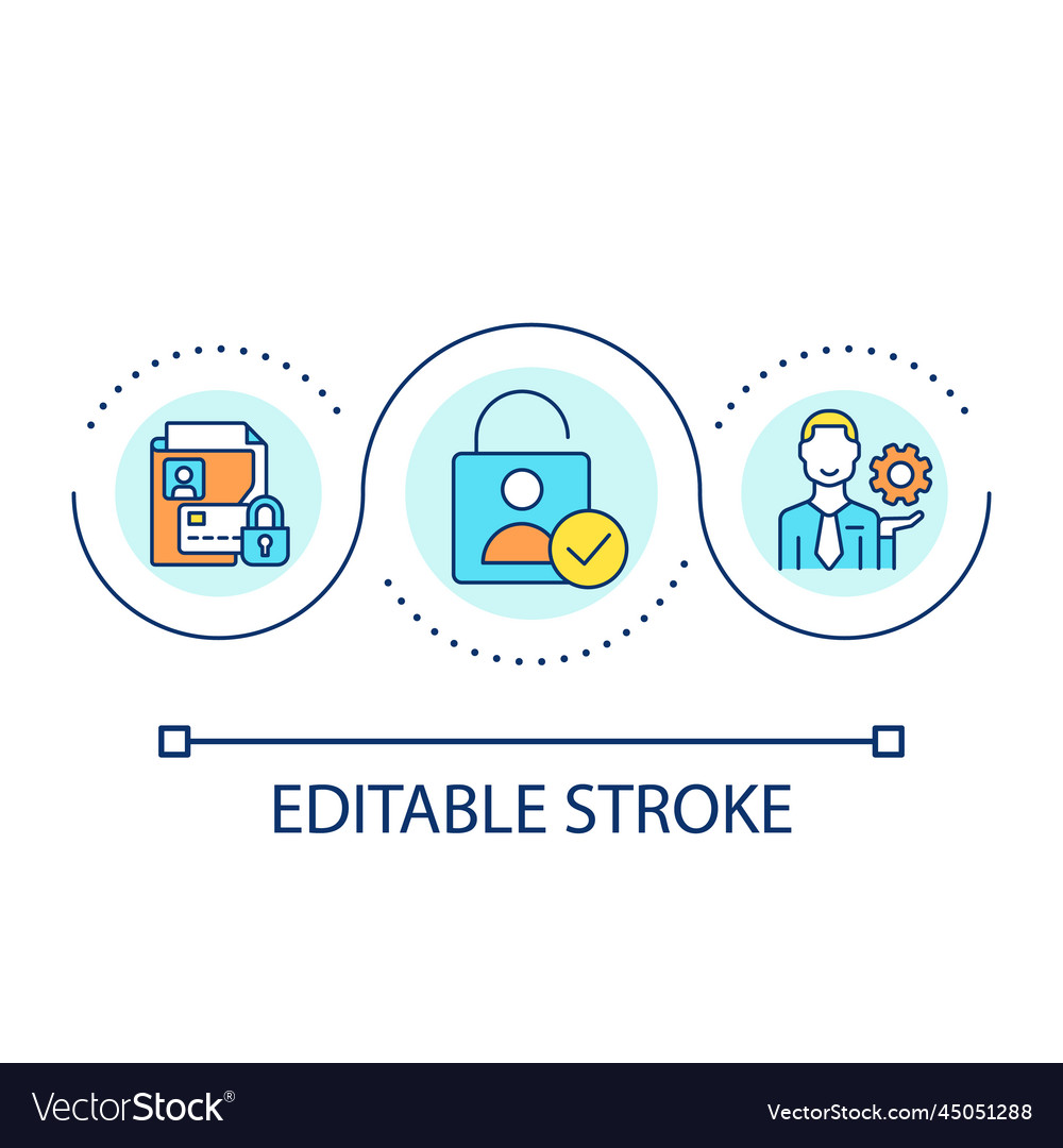 Provide user data security loop concept icon Vector Image