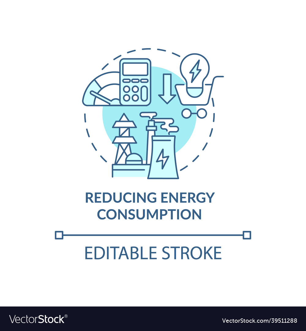 Reducing energy consumption concept icon Vector Image Reducing energy consumption concept icon Vector Image