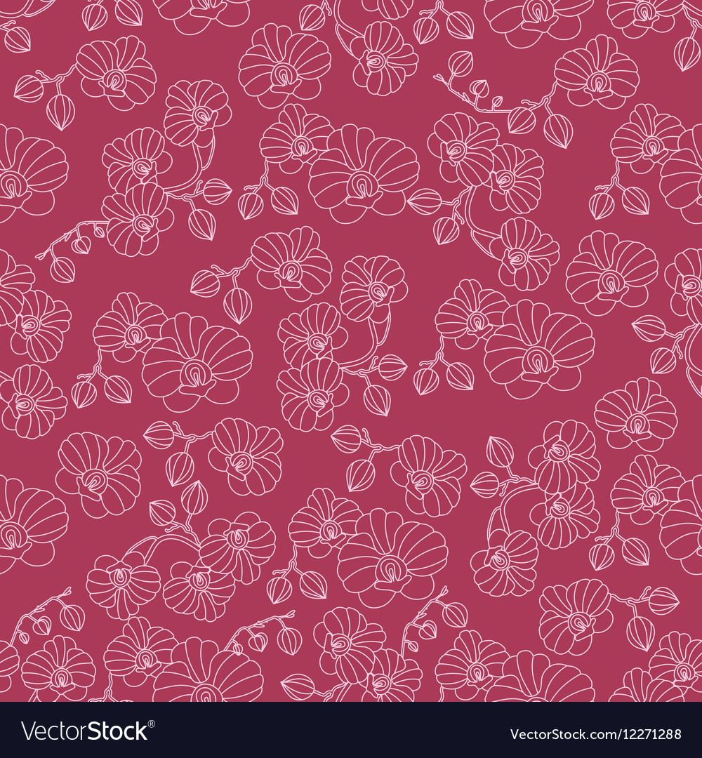 Seamless Pattern With Orchids Royalty Free Vector Image