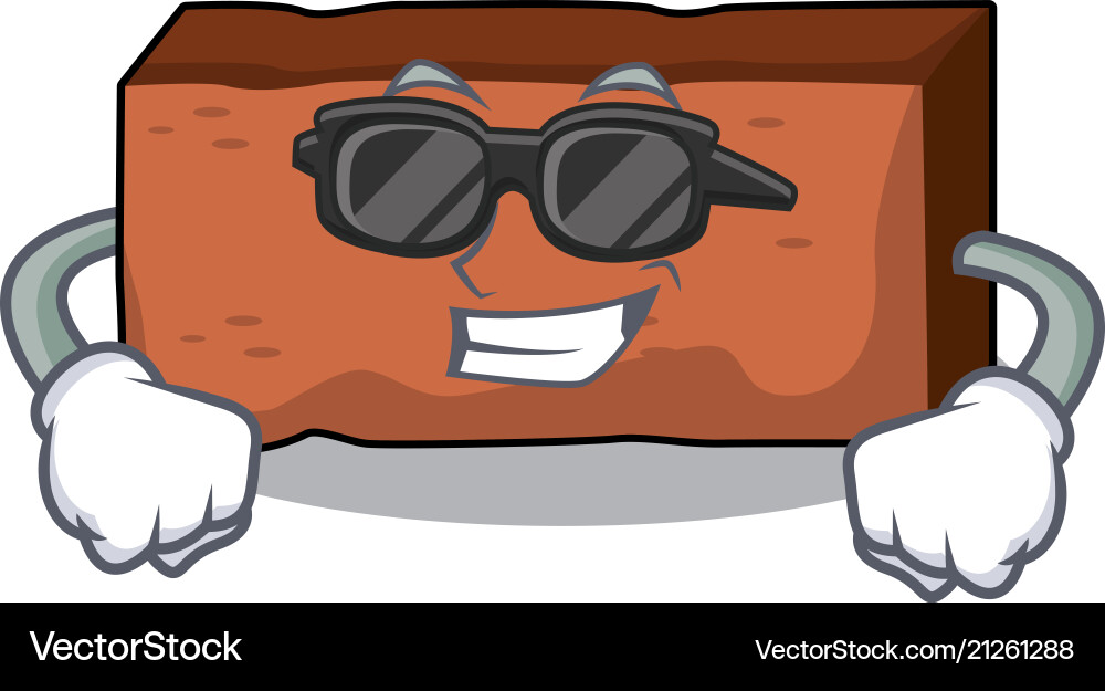 Super cool brick character cartoon style Vector Image