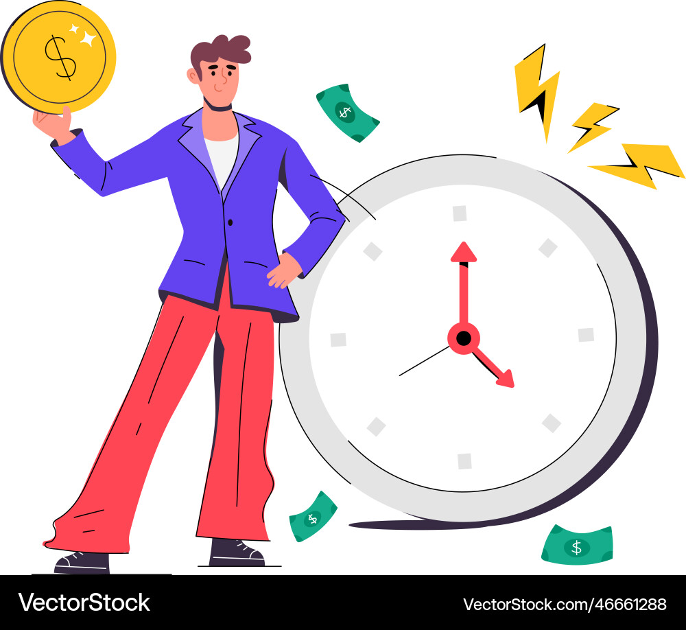 Time is money Royalty Free Vector Image - VectorStock