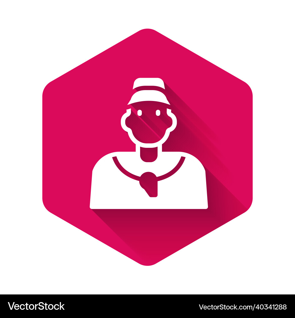 White baseball coach icon isolated with long Vector Image