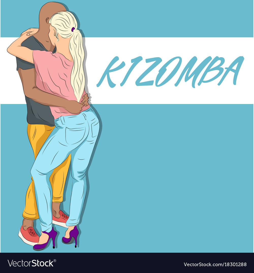 Young Couple Dancing Kizomba Draw Royalty Free Vector Image