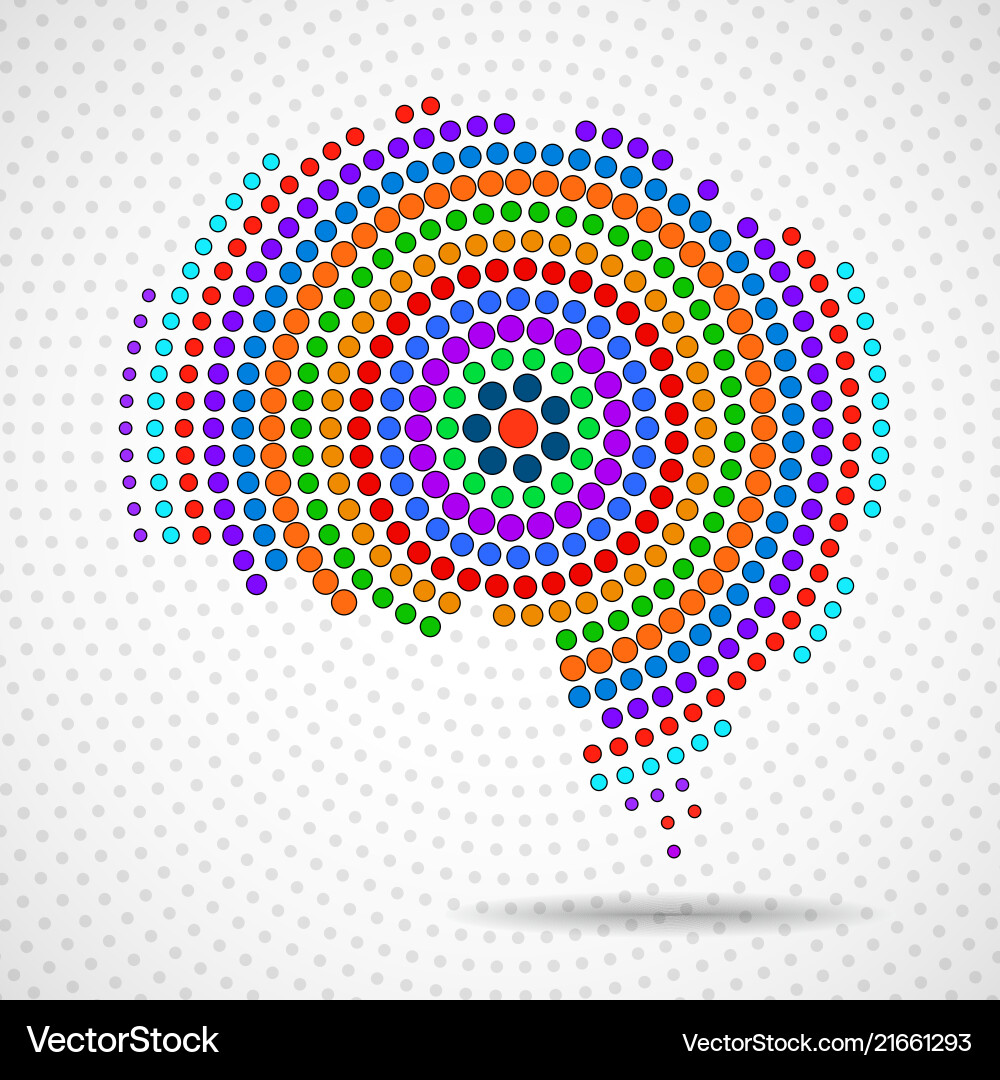 Abstract colorful brain radial dots Royalty Free Vector