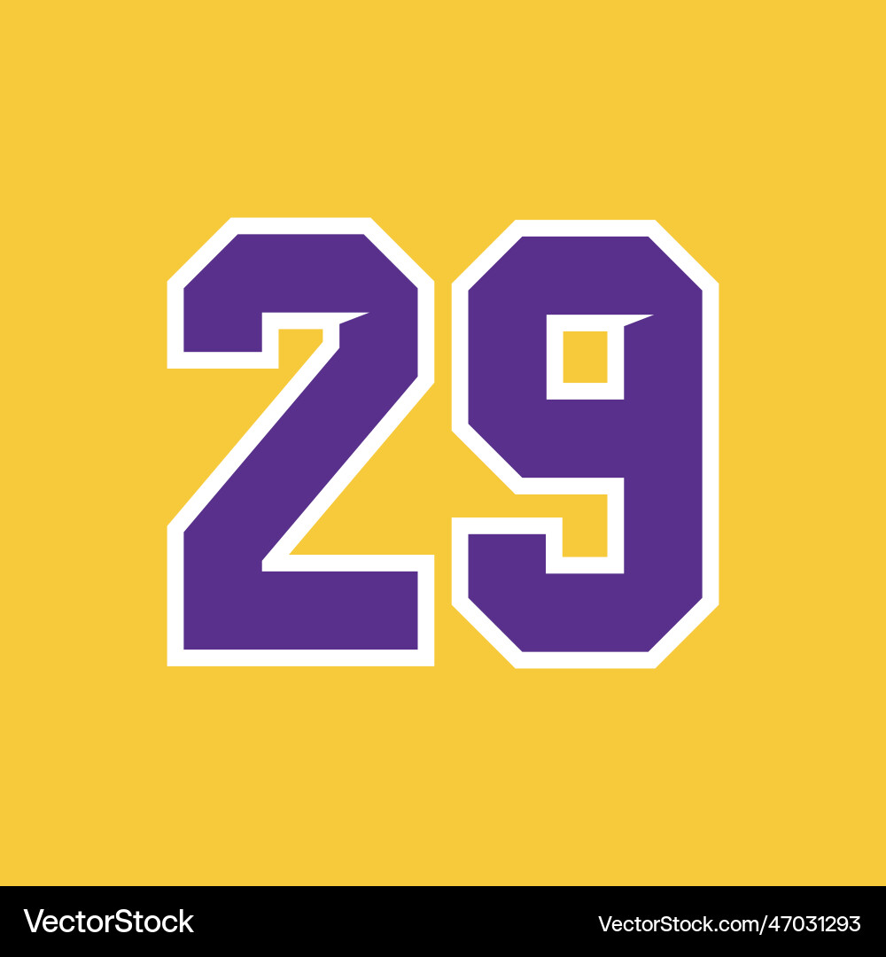 Basketball sport number template 29 Royalty Free Vector