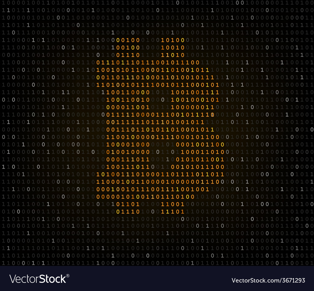 Bitcoin symbol binary code Royalty Free Vector Image