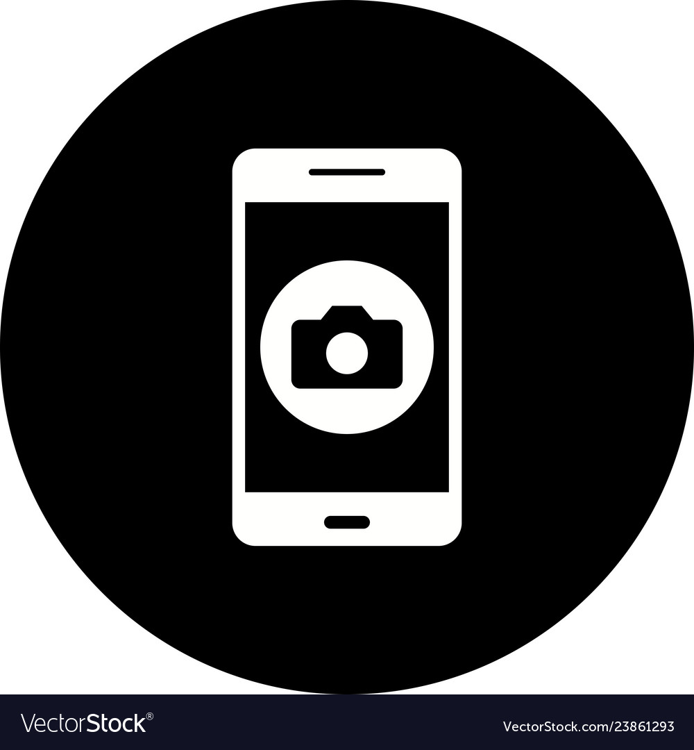 Camera mobile application icon Royalty Free Vector Image