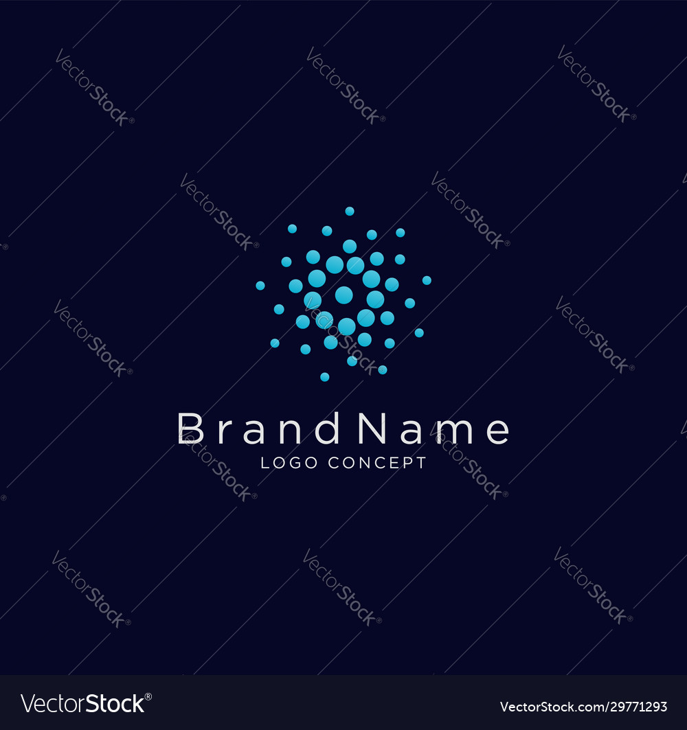 Circle tech logo advanced analysis data base Vector Image
