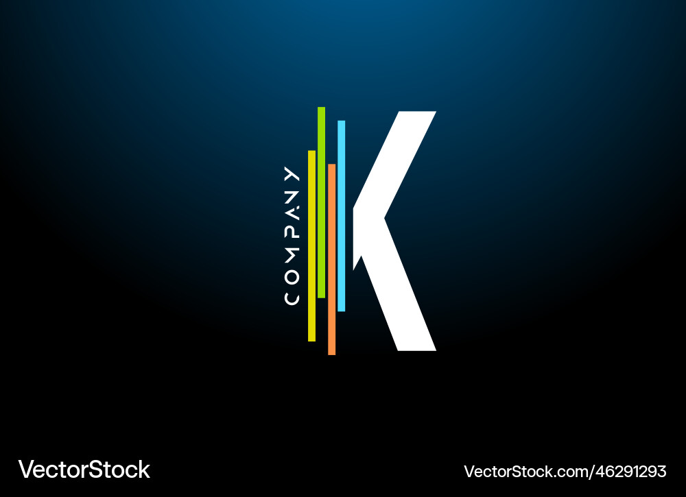 Colored k alphabet letter logo icon design Vector Image