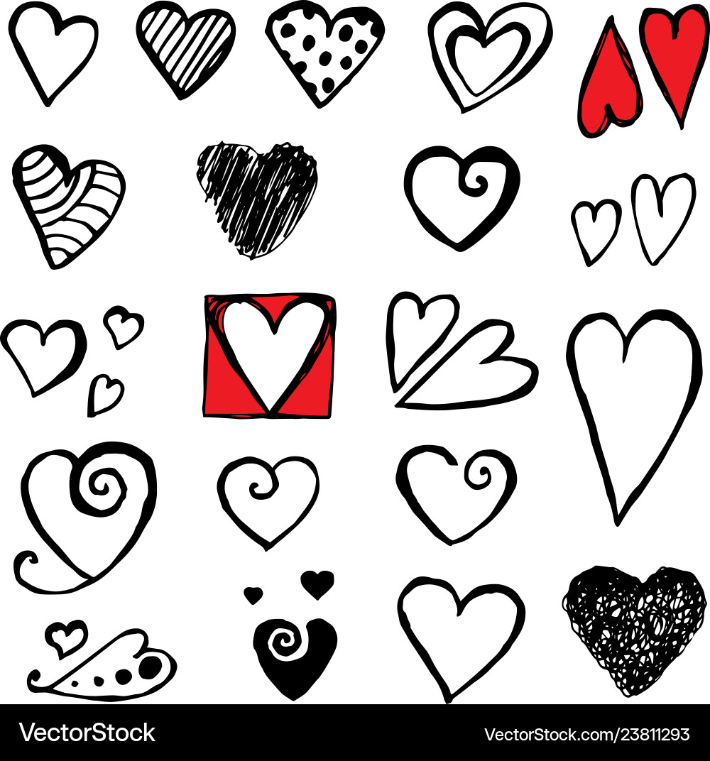 Doodle heart icon isolated on white background Vector Image