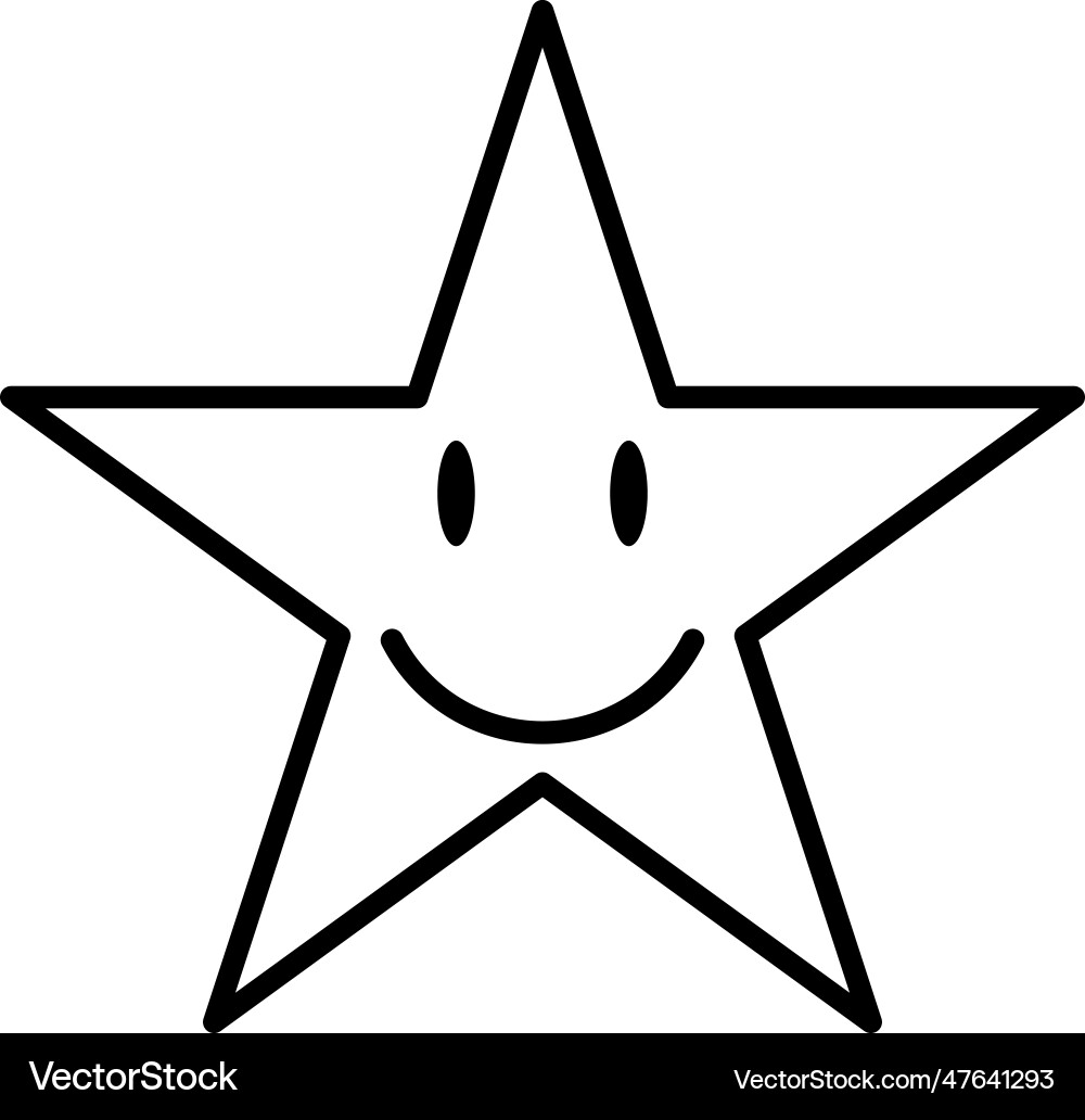 Happy star icon icon isolated on white Royalty Free Vector