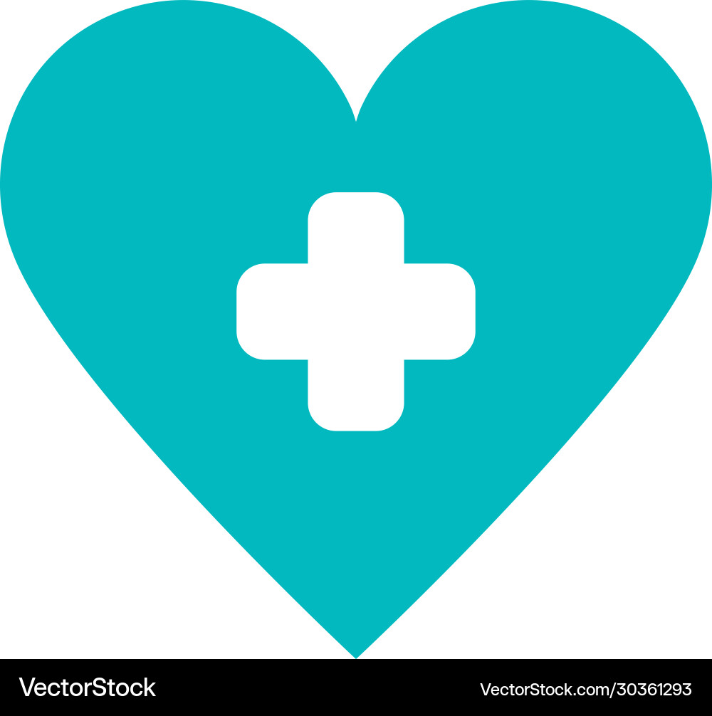 Heart with cross symbol isolated icon Royalty Free Vector