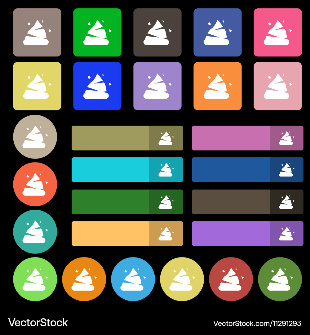 Poo icon sign set from twenty seven multicolored Vector Image