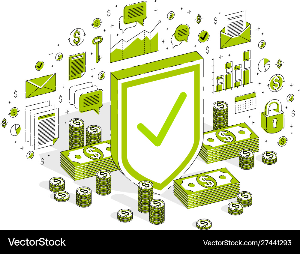 Protection finances concept life buoy Royalty Free Vector