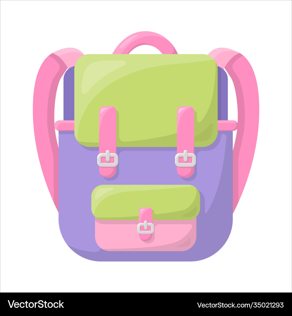 School backpack for girls bright and cute Vector Image