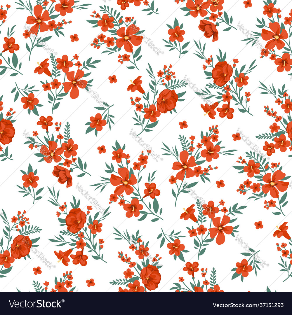 Seamless pattern with spring flowers Royalty Free Vector