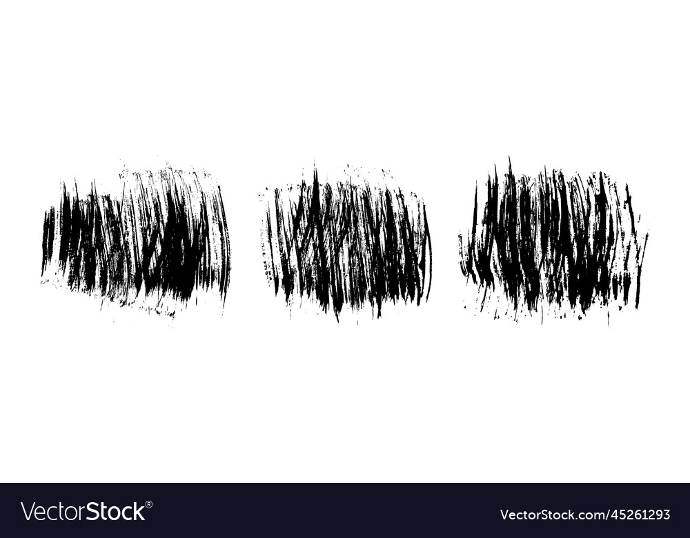 Set of black hand drawn brush strokes Royalty Free Vector