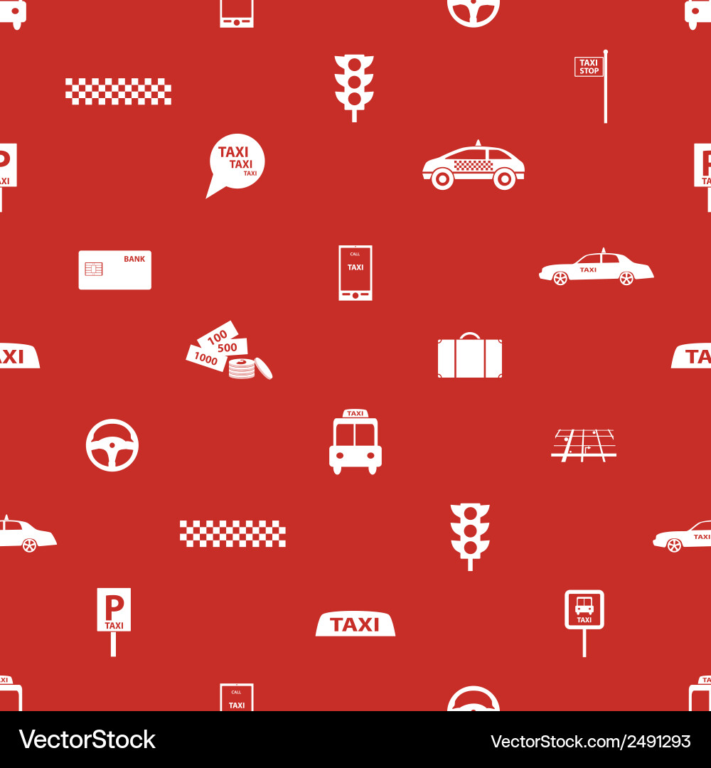 Taxi icons red seamless pattern eps10 Royalty Free Vector