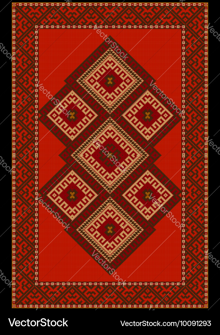 Vintage luxurious ethnic red rug Royalty Free Vector Image