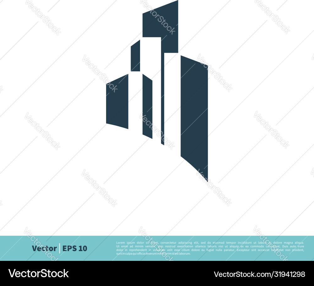 Building town icon logo template design eps 10 Vector Image