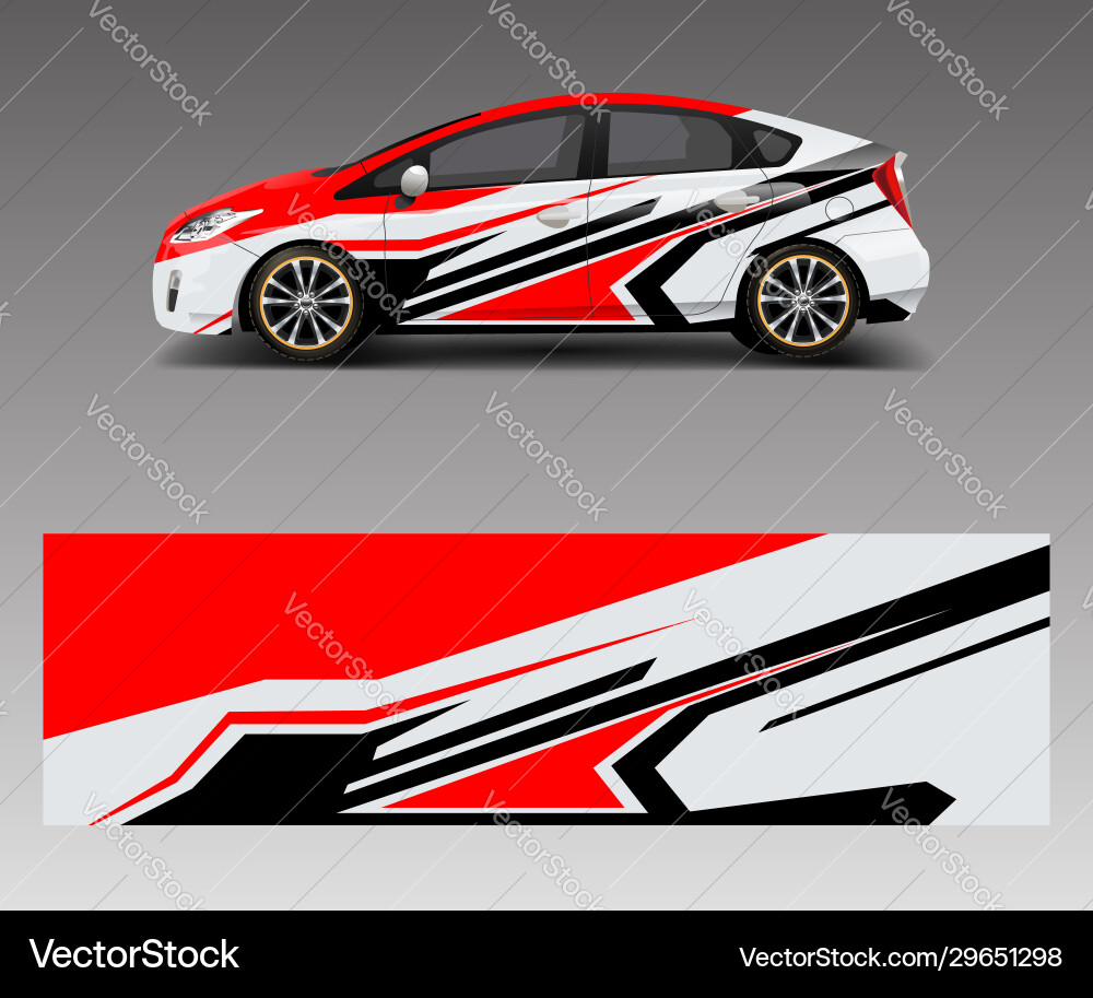 Car decal graphic abstract racing designs for Vector Image