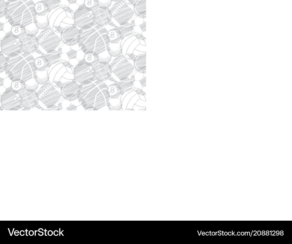Drawing sketch ball sport seamless backdrop Vector Image