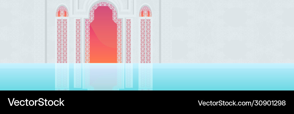 Nabawi mosque building architecture exterior Vector Image