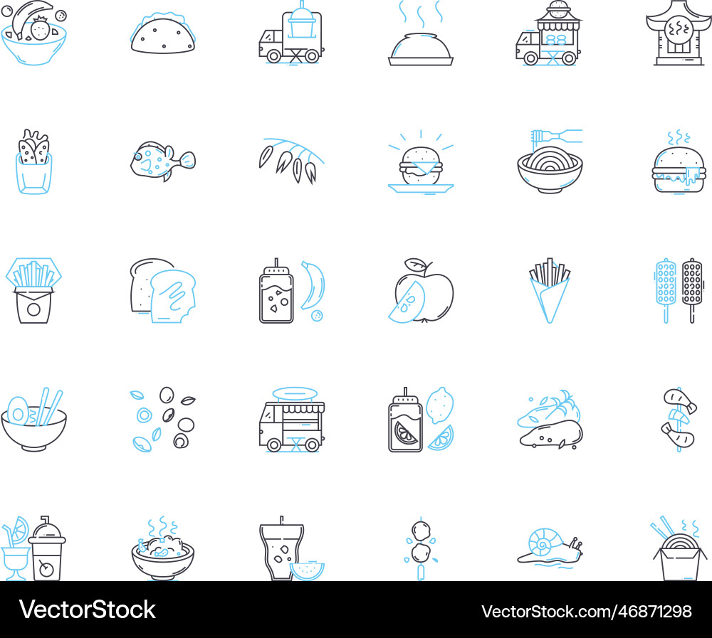 Premium pantry linear icons set gourmet Royalty Free Vector