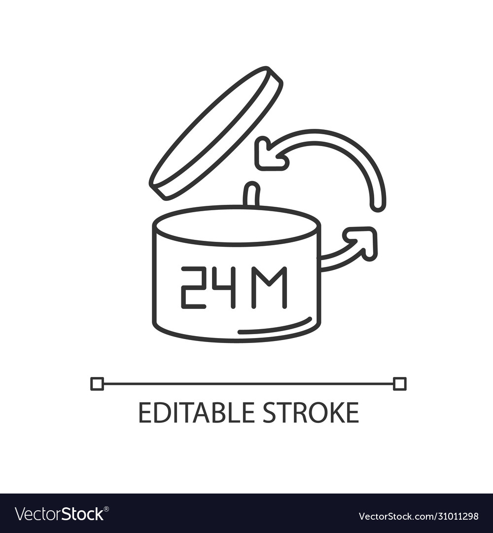 Product shelf life pixel perfect linear icon Vector Image Product shelf life pixel perfect linear icon Vector Image