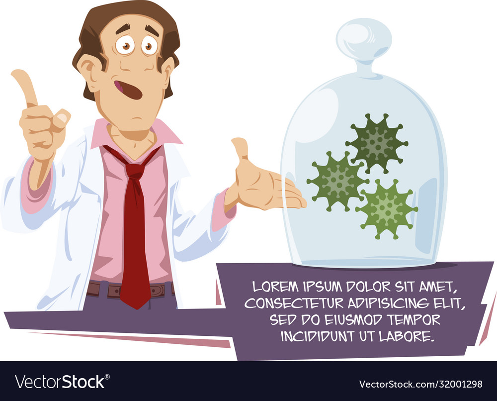 Scientist warns danger funny people Royalty Free Vector Scientist warns danger funny people Royalty Free Vector