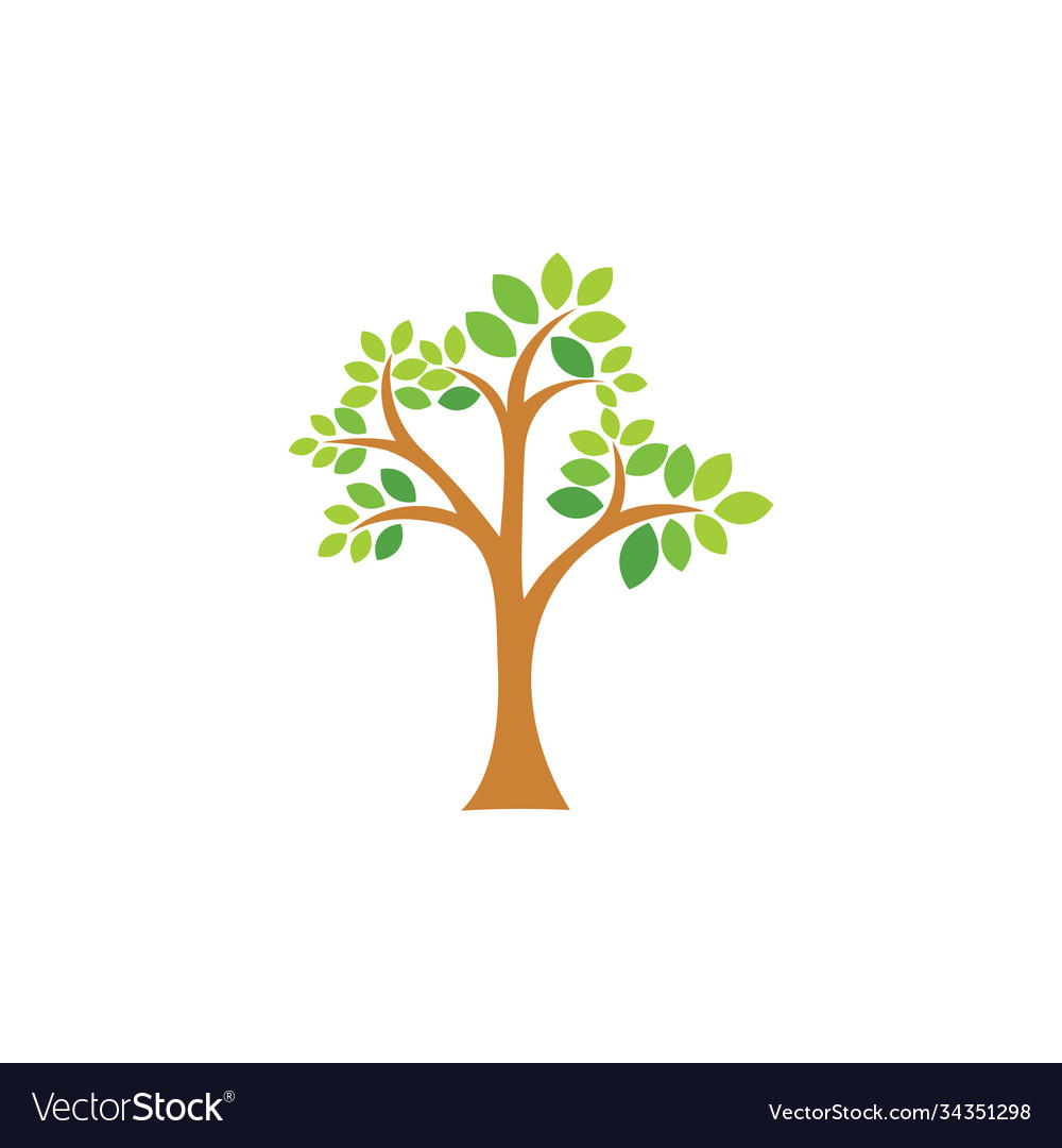 Simple gradient tree symbol Royalty Free Vector Image