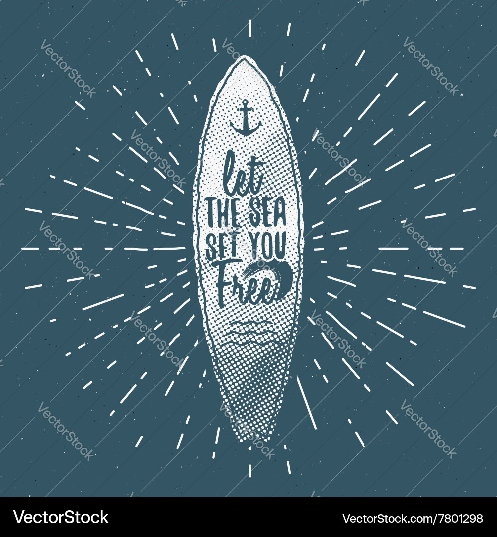 Vintage Surfing Graphics and Poster for web design