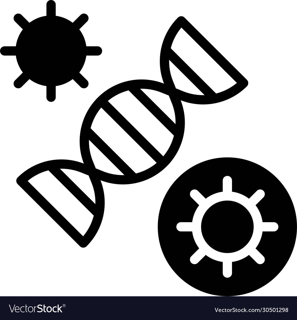 Virus mutation solid style icon Royalty Free Vector Image