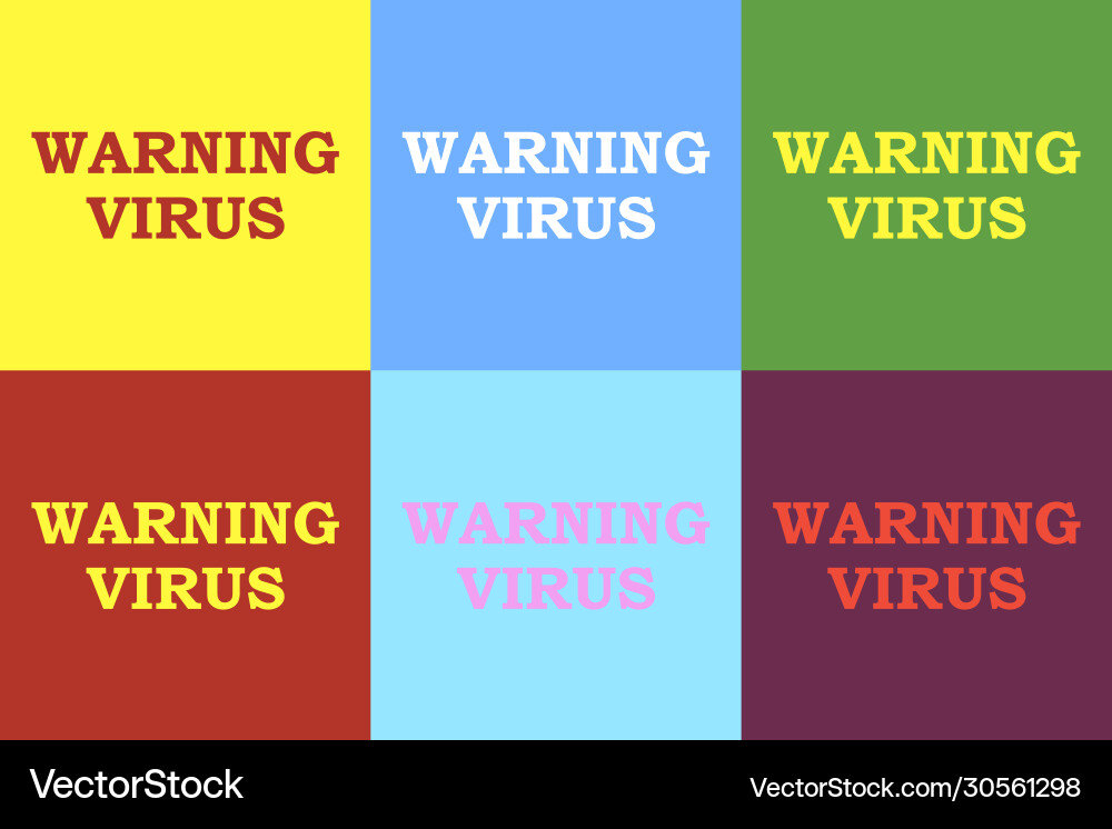 Virus warning sign on colorful backgrounds Vector Image