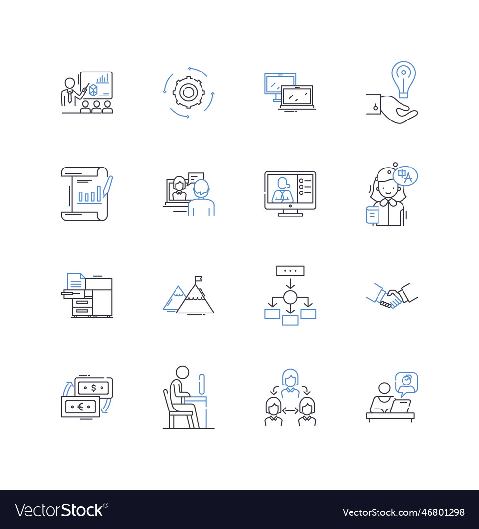 Workforce control line icons collection Royalty Free Vector
