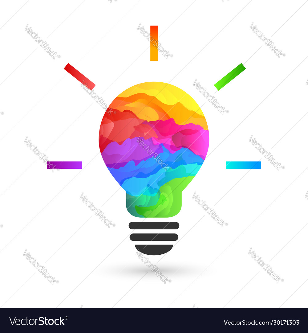 Abstract and colorful lightbulb Royalty Free Vector Image