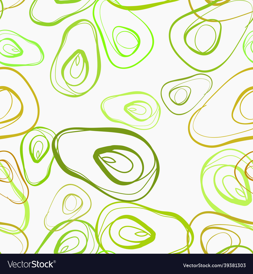 Avocado vegetable seamless bright pattern Vector Image