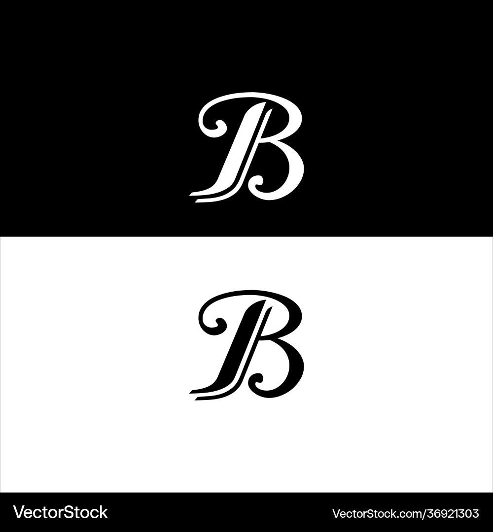 B letter logo abstract design on black color Vector Image