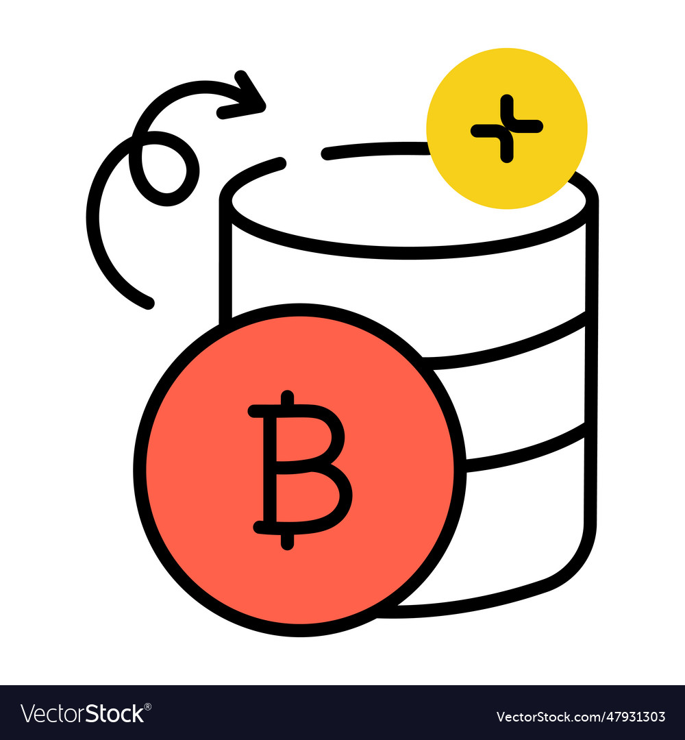 Bitcoin stack Royalty Free Vector Image - VectorStock