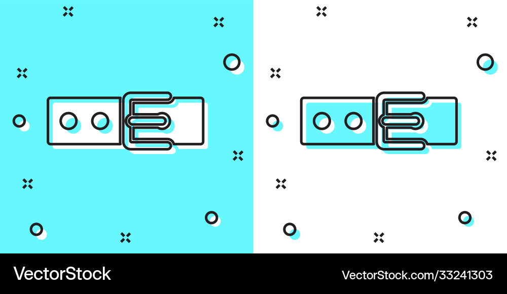 Black line collar with name tag icon isolated Vector Image