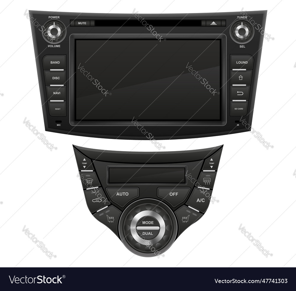 Car multimedia system with climate control panel Vector Image
