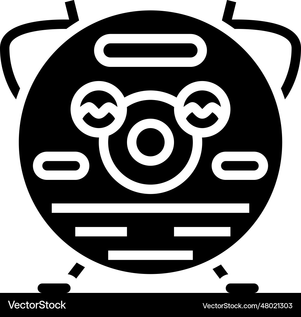 Cd disc retro music character glyph icon Vector Image