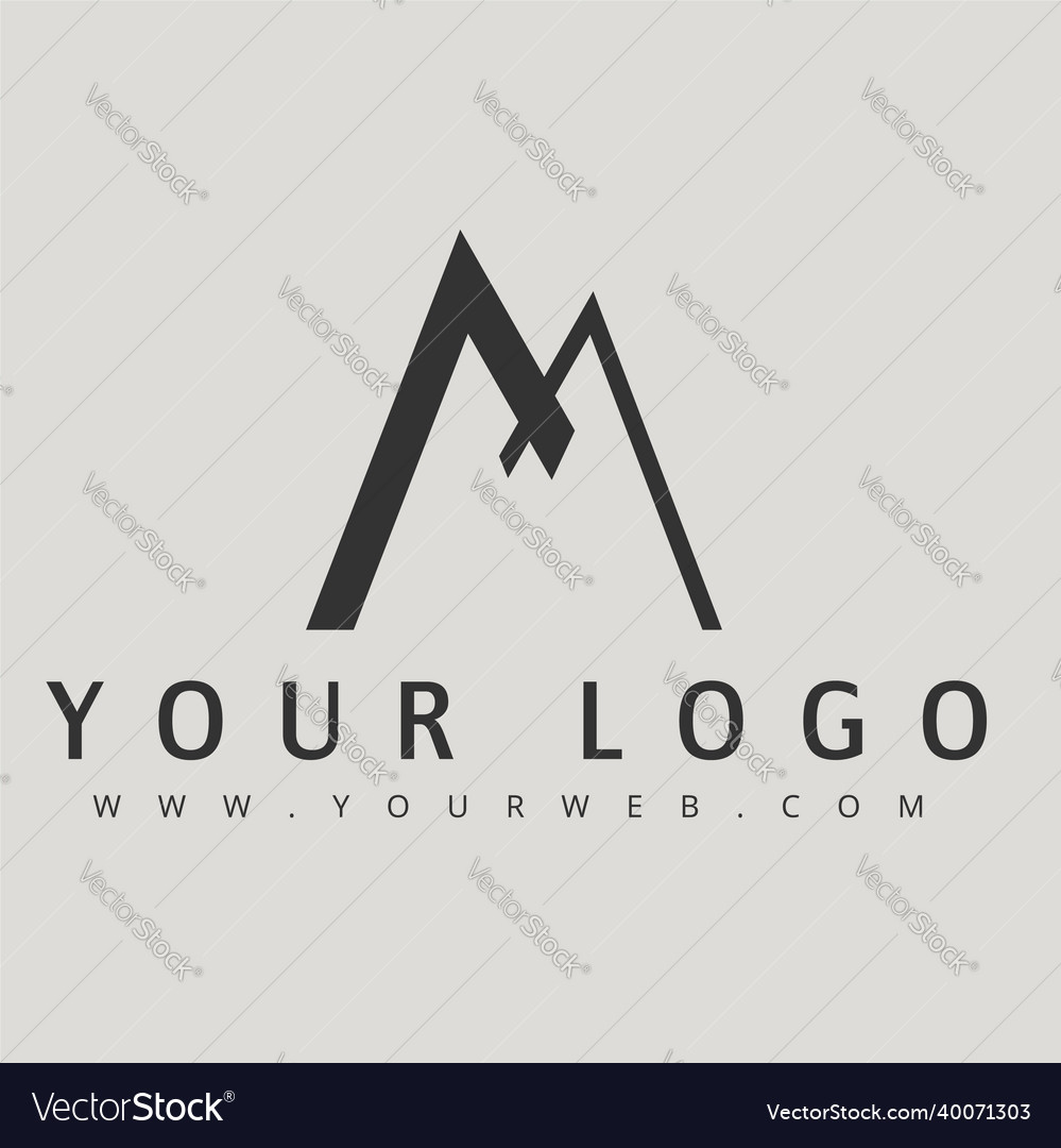 Flat design logo template m Royalty Free Vector Image
