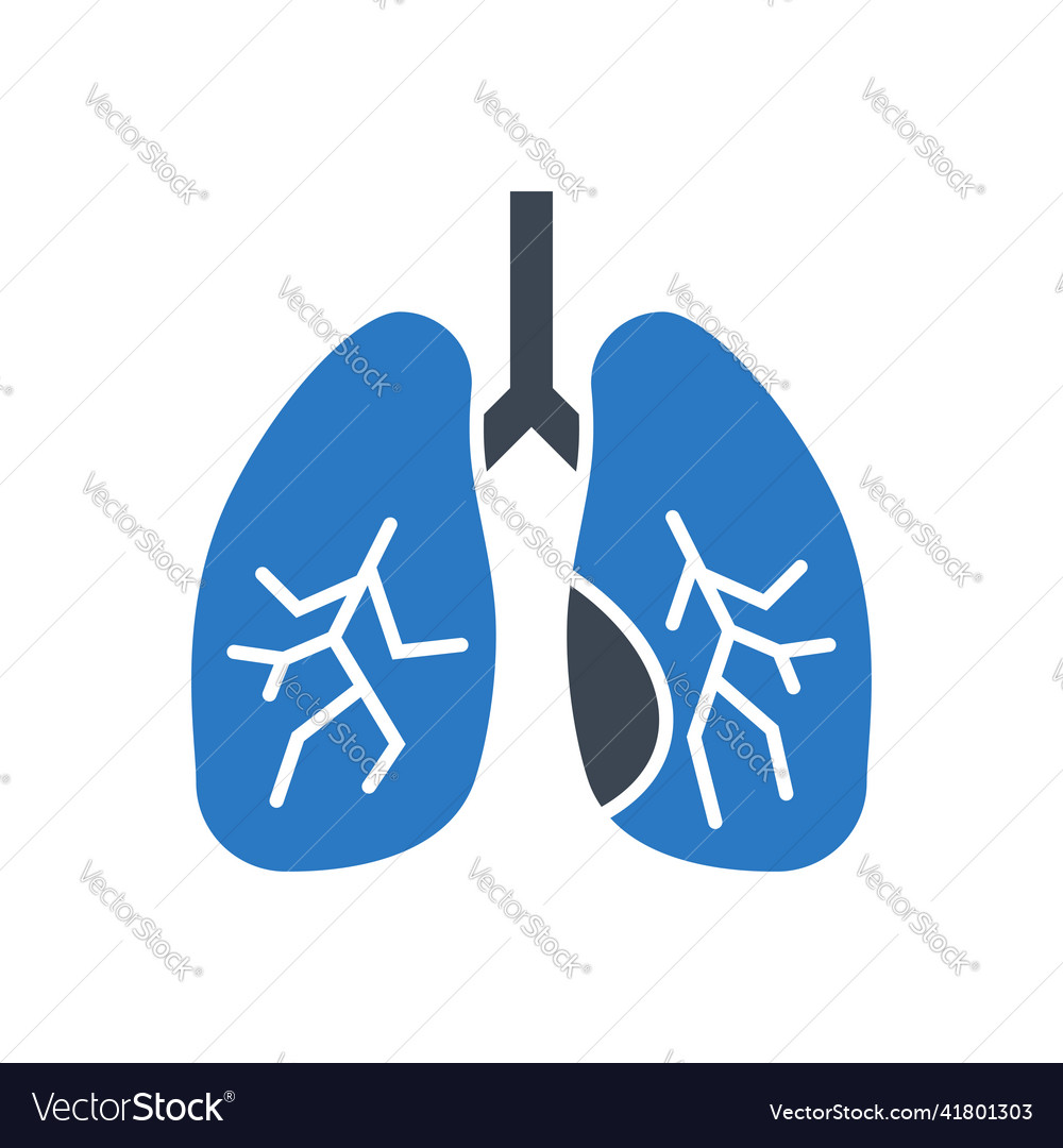 Lungs related glyph icon Royalty Free Vector Image