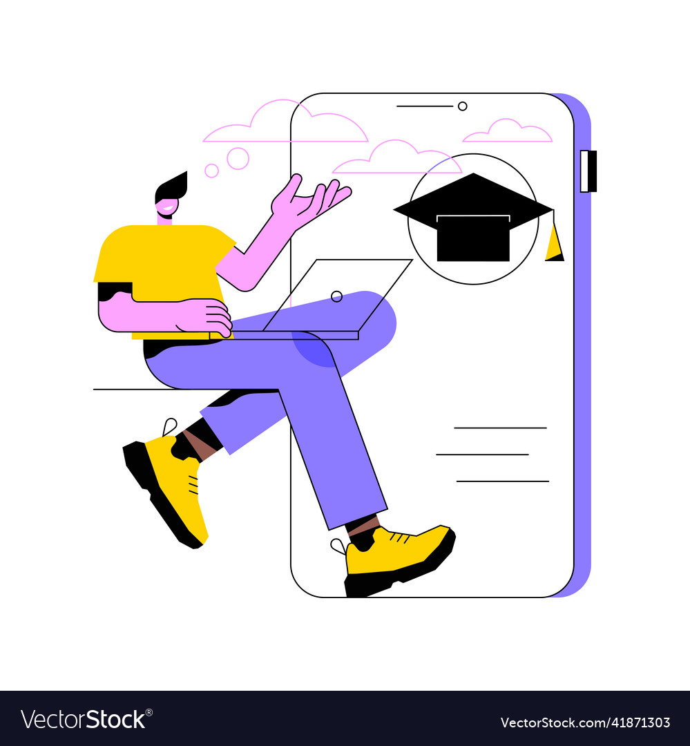 Mobile learning abstract concept Royalty Free Vector Image
