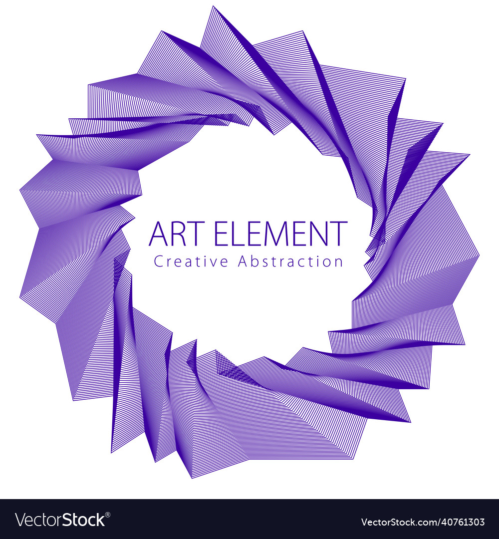 Round artistic frame abstract linear art Vector Image